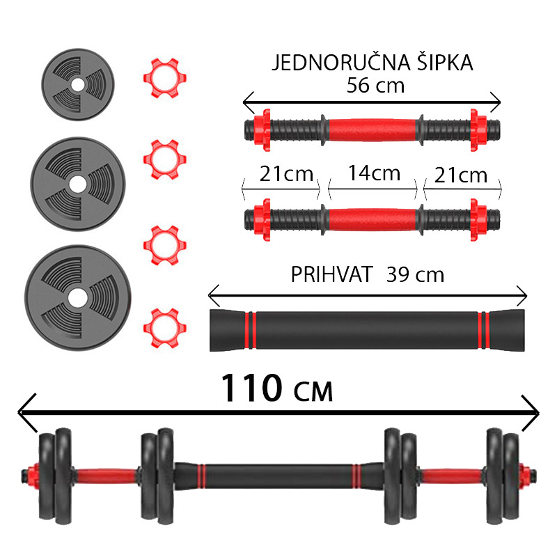 Set tegova za vezbanje (Max 40 kg)