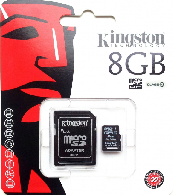Micro SD kartica 8GB Kingston class 4+SD adapter (4MB/s+)